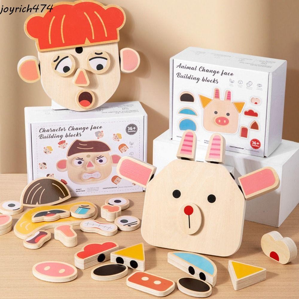 JOYRICH 3D Animal Puzzles Toys, Jigsaw Toys Character Wooden Face ...