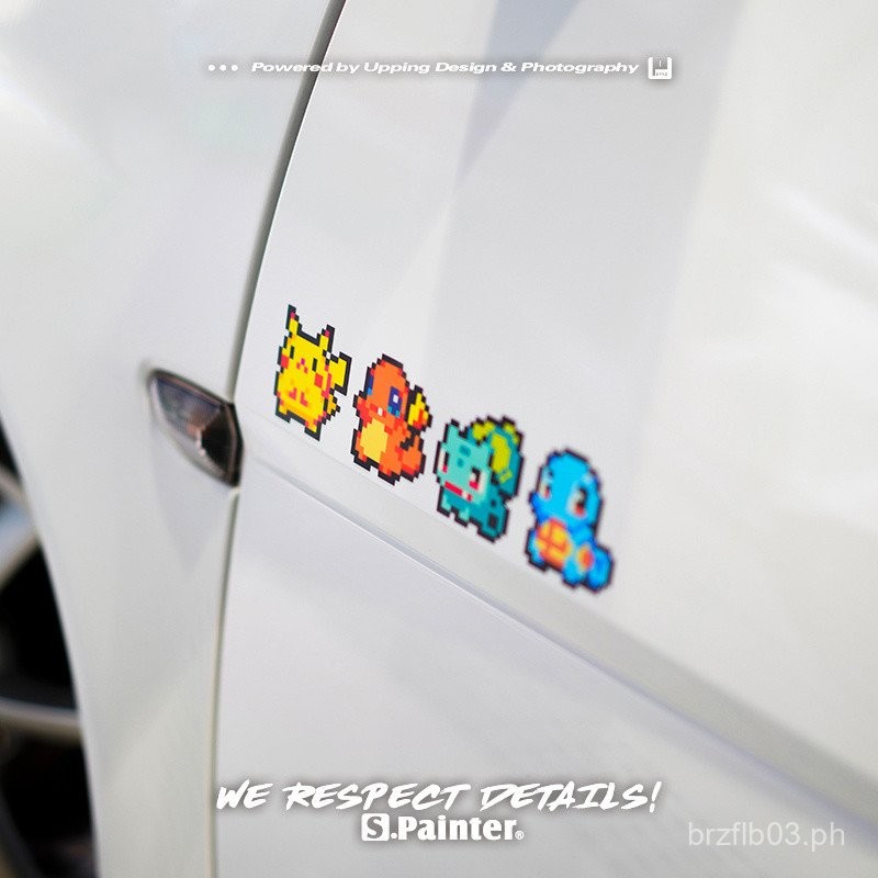 Sticky Firm Car Sticker Pixel Cartoon Cute Pikachu Sticker Personalized ...