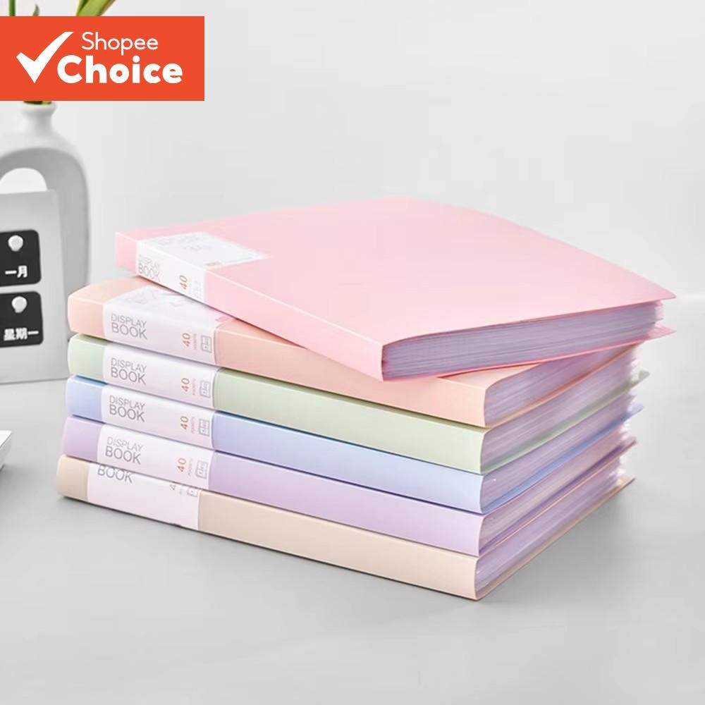 A4 File Folder Display Book 60 Pages Reusable Transparent Insert Paper ...