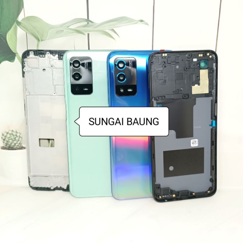 CASING HOUSING CASING FULL SET OPPO A55 4G FRAME + BEZEL + BACKDOOR ...
