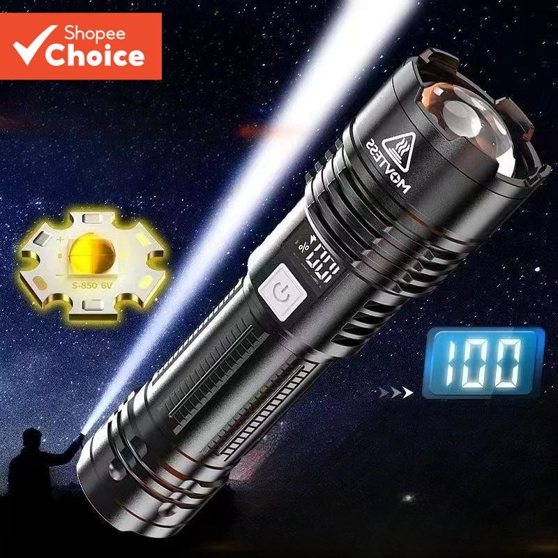 ABS+Alloy LED Zoom Long-range Flashlight Intelligent Digital Display ...
