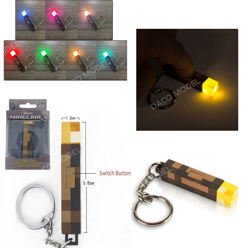 Minecraft Toys Torch Light Keychain LED Minecraft Games Luminous Torch ...