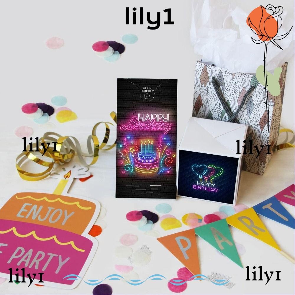 LILY Exploding Confetti Card, Anniversary Cards Creative Bounce Box ...