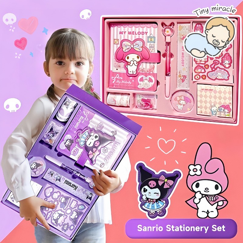 Sanrio Kuromi Set My Melody Learning Stationery Gift Box Cute Girls ...