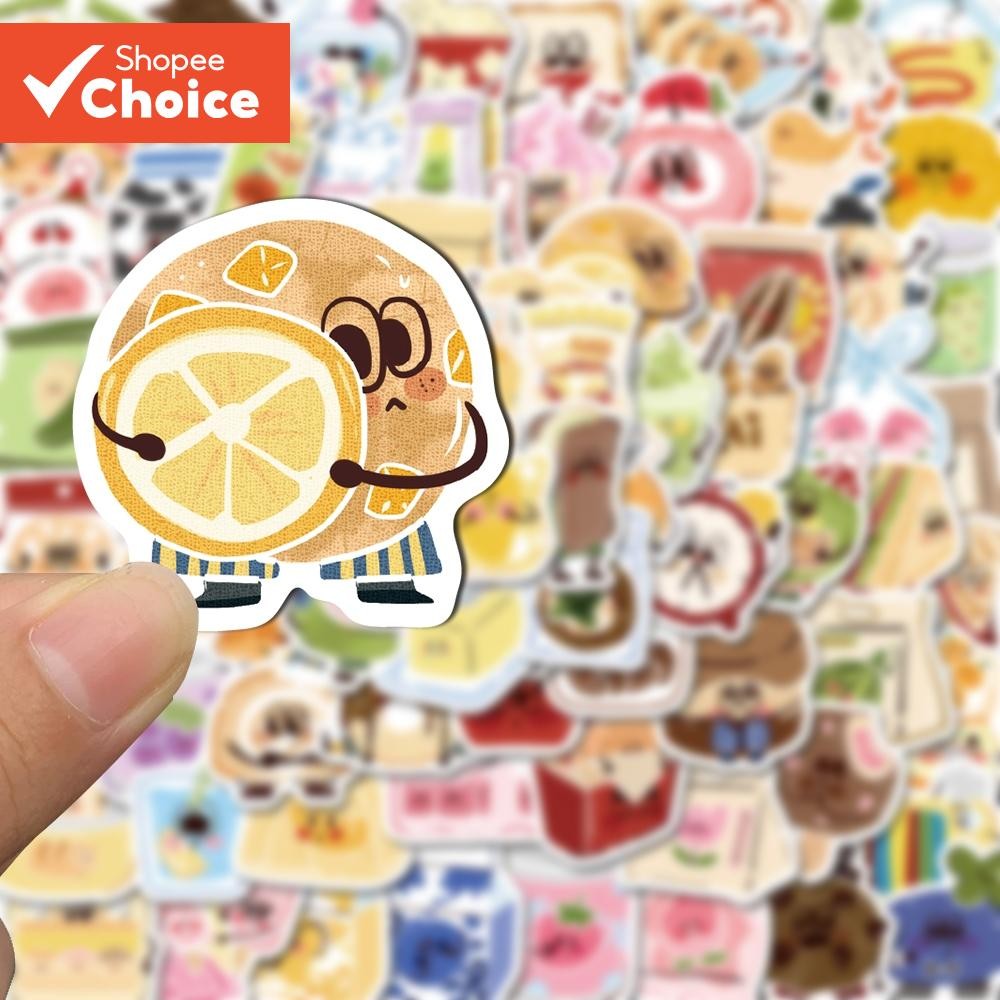 100pcs Cute Cartoon Stickers for Food Battle, DIY Diary, Phone Case ...