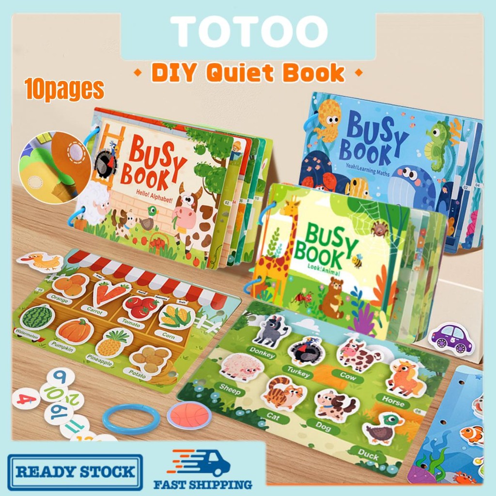 Baby Busy Books for Toddlers Quite Book 1-4 Year Kids Educational ...