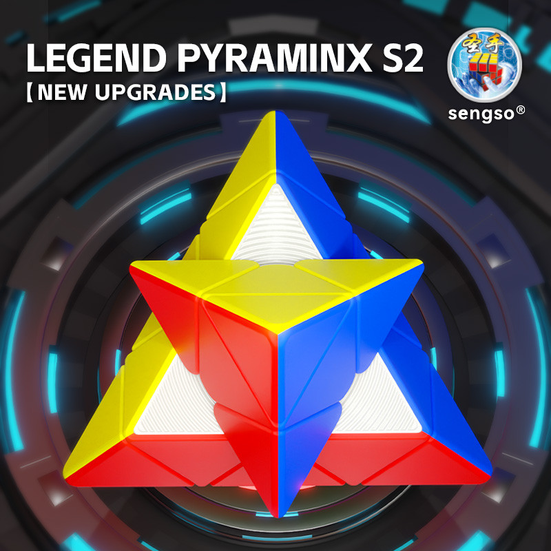 Shengshou Legend S2 Pyraminx 3X3 Cube Stickerless Pyramid Speed Puzzle ...