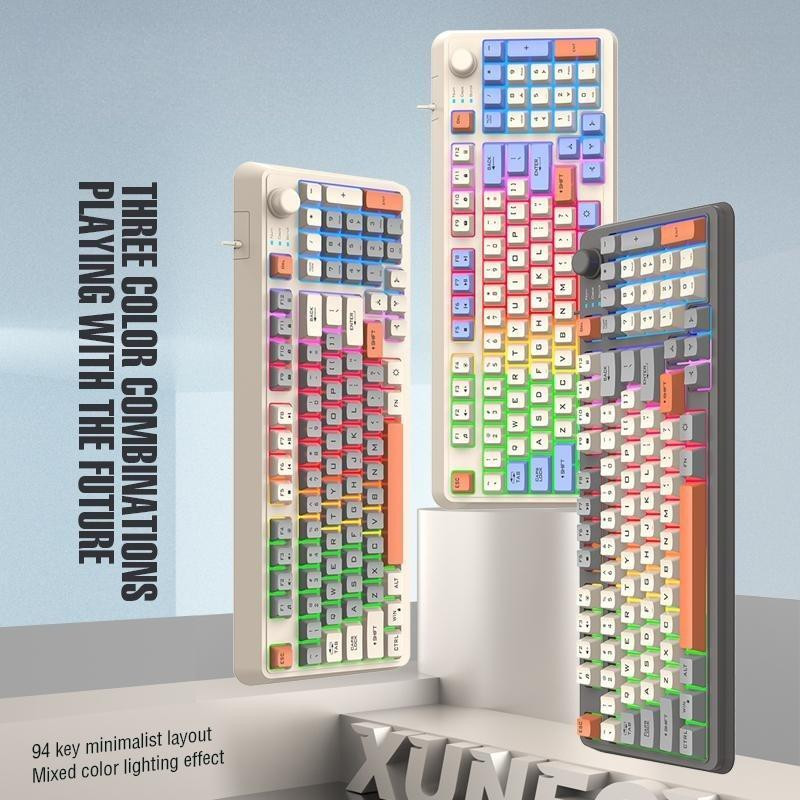 K82 Gaming Keyboard Fashion Color Mixing 94 Keys Wired USB Mechanical ...