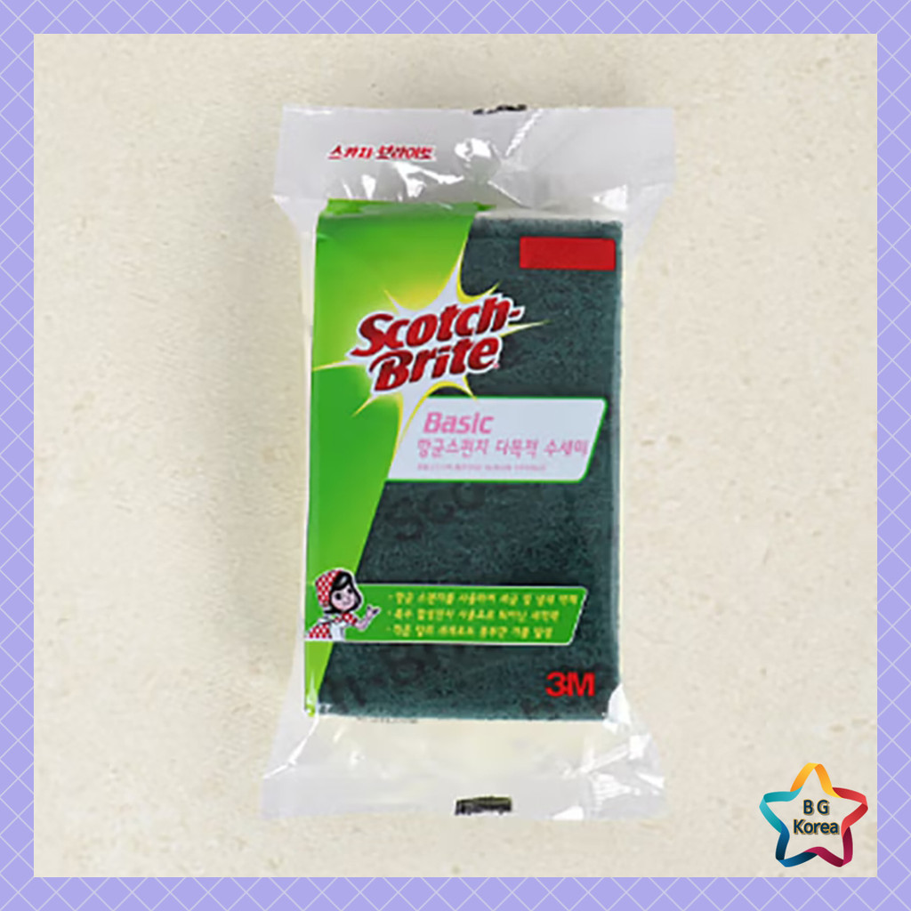 3M Scotch-Brite Basic Antibacterial Sponge Scrubber for Kitchen ...
