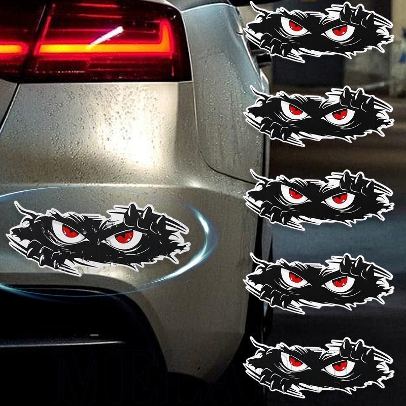 Angry Red Eyes Car Sticker - Car Window Hood Decal - Auto Motorcycle ...