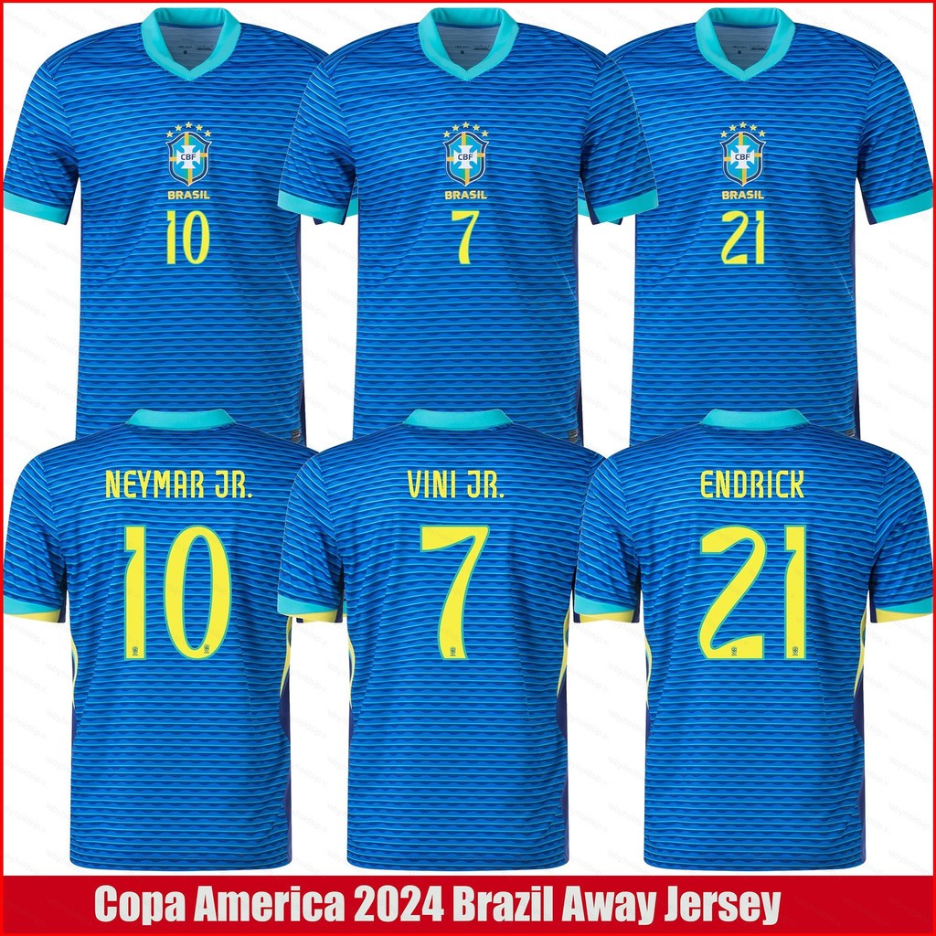 BS1 Copa America 2024 Brazil Neymar Jr Vini Jr Endrick Away Jersey Fan ...