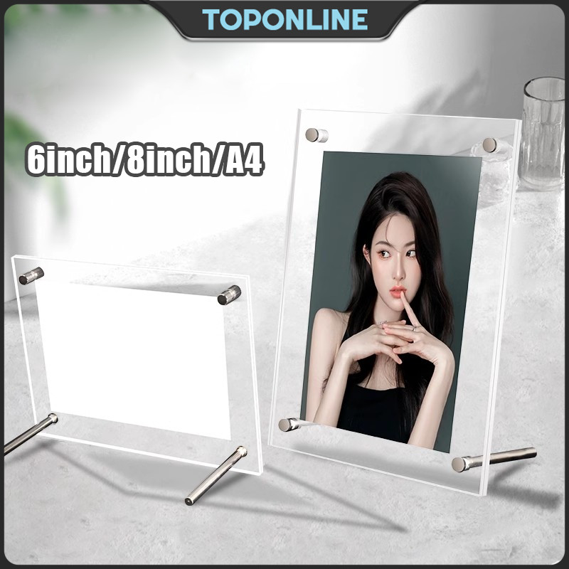 6/8 Inch A4 Acrylic Photo Frame Stand Transparent Certificate Document ...