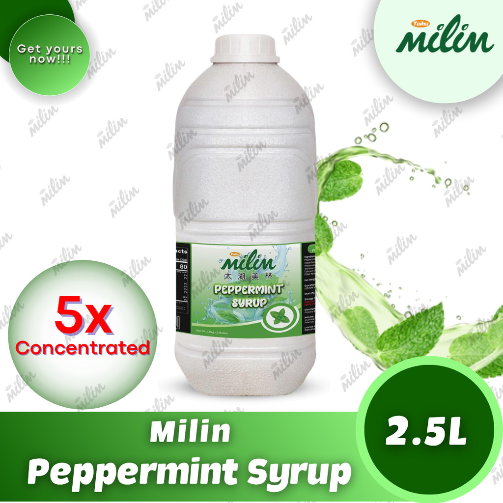 MILIN Highly Concentrated Peppermint Syrup 2.5kg/1.9Liters | Shopee ...