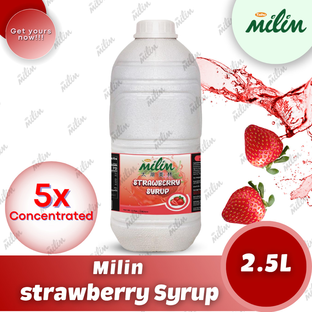MILIN Highly Concentrated Strawberry Syrup 2.5kg/1.9Liters | Shopee ...