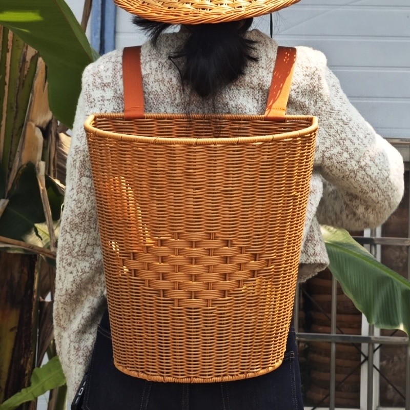 Woven Adult Large Backpack Double Shoulder Outdoor Household Picking ...