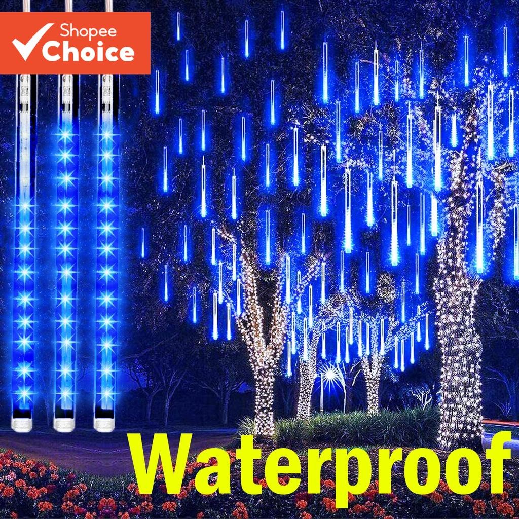 Waterproof 3.5M LED Meteor Shower Rain Lights, Falling Raindrop Fairy ...