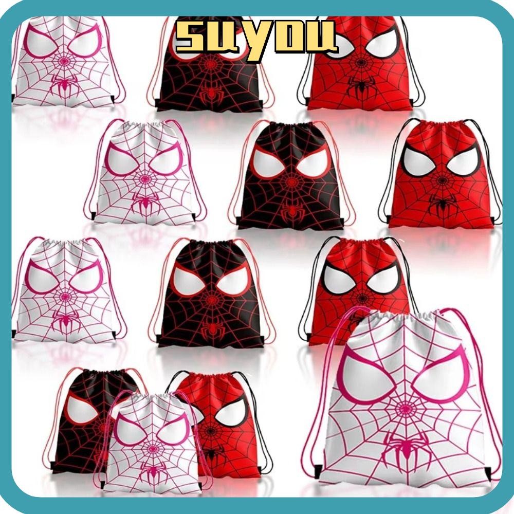 SUYO Spiderman Drawstring Bag, Superhero Non-woven Fabric Spiderman ...