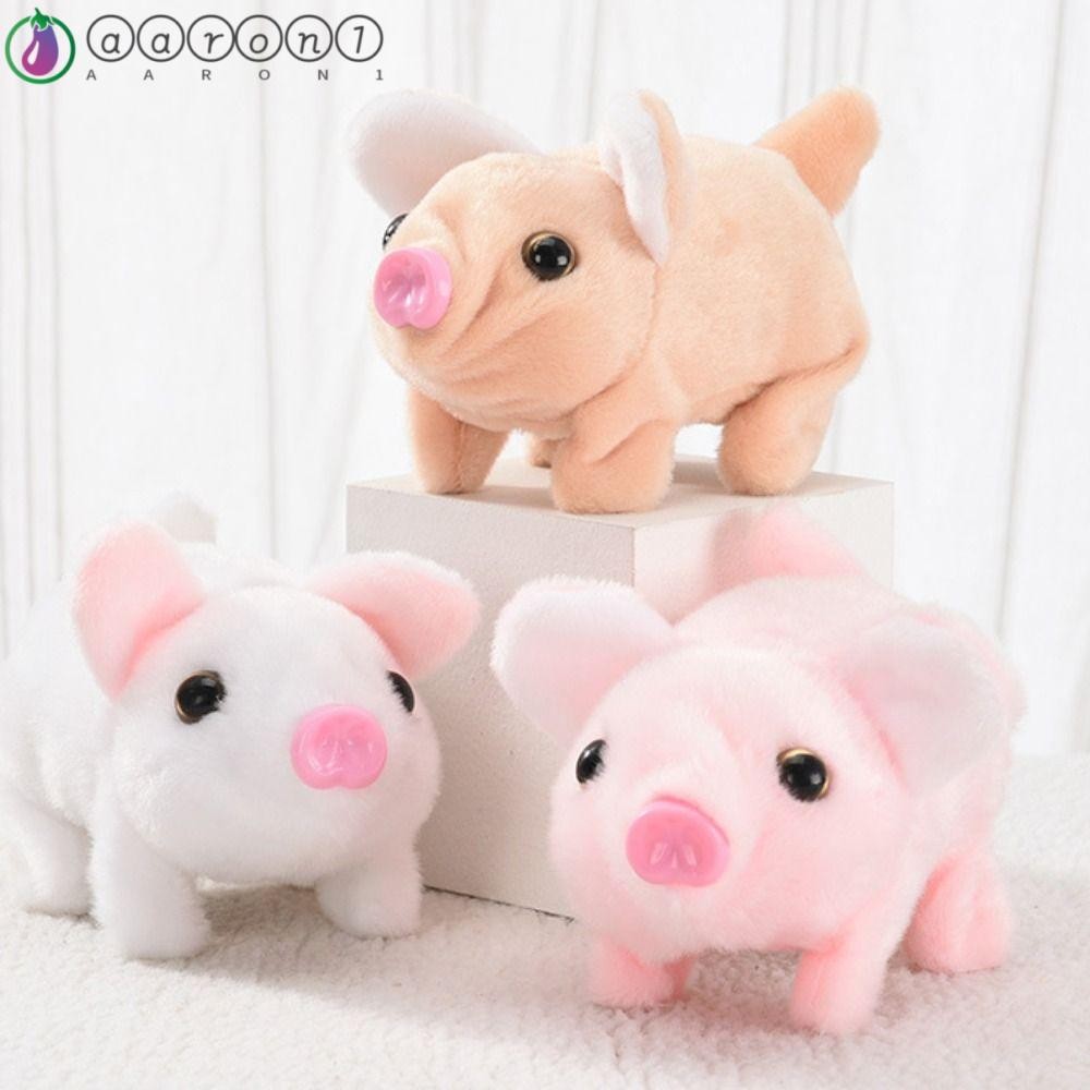 AARONB Electric Simulation Pig, With Sound White Electronic Pig, Plush ...