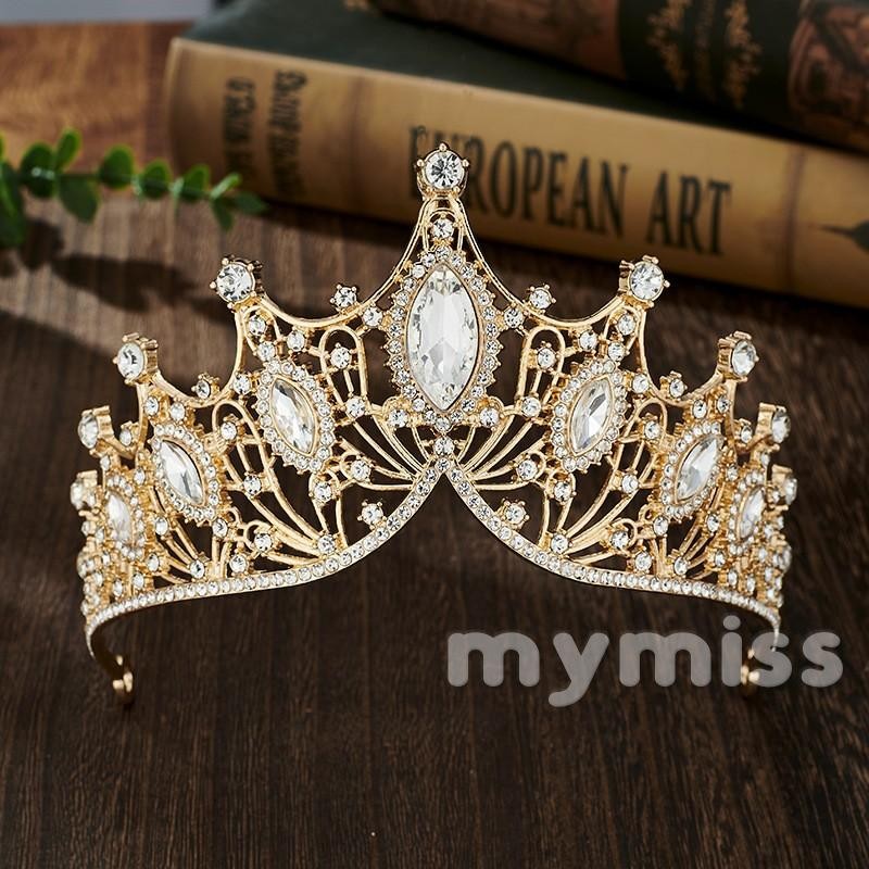 Mymiss1-Women Rhinestone Crown Elegant Princess Tiaras for Birthday ...