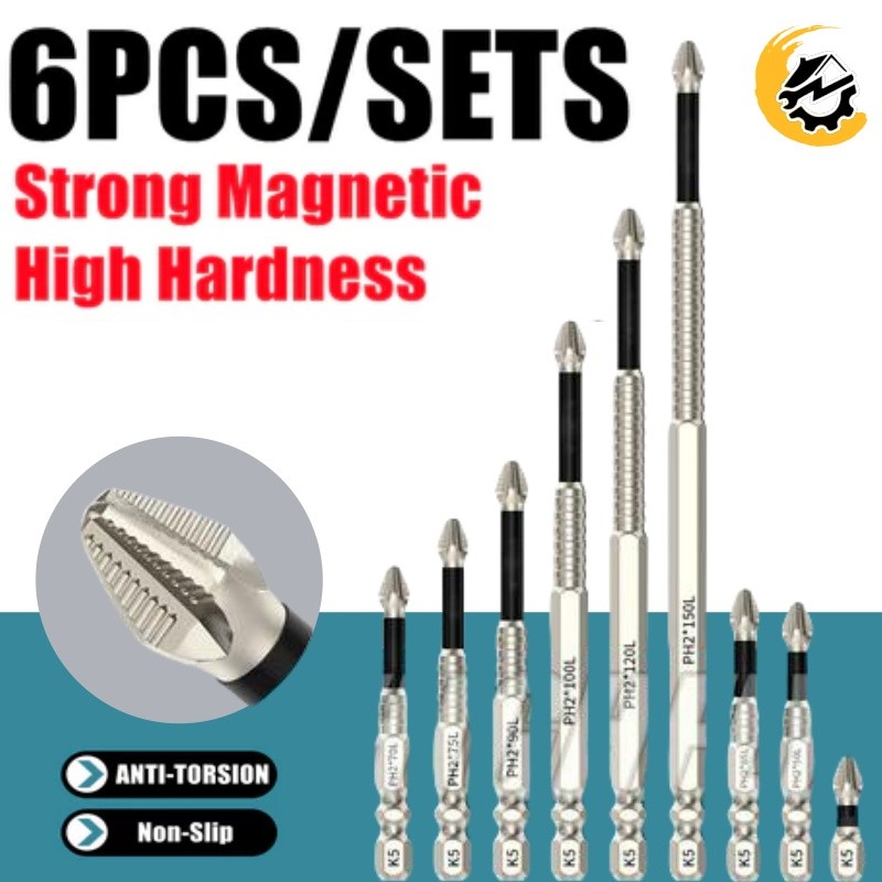 K5 Phillips Screwdriver Bits Non-Slip Resistant Hexagonal Handle ...