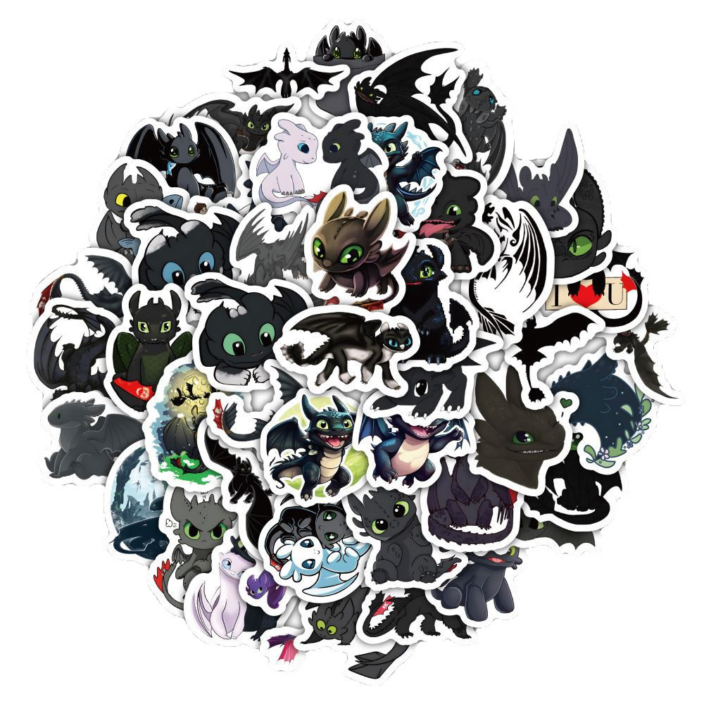 60pcs Diy Toothless Stickers How To Train Your Dragon Creative ...