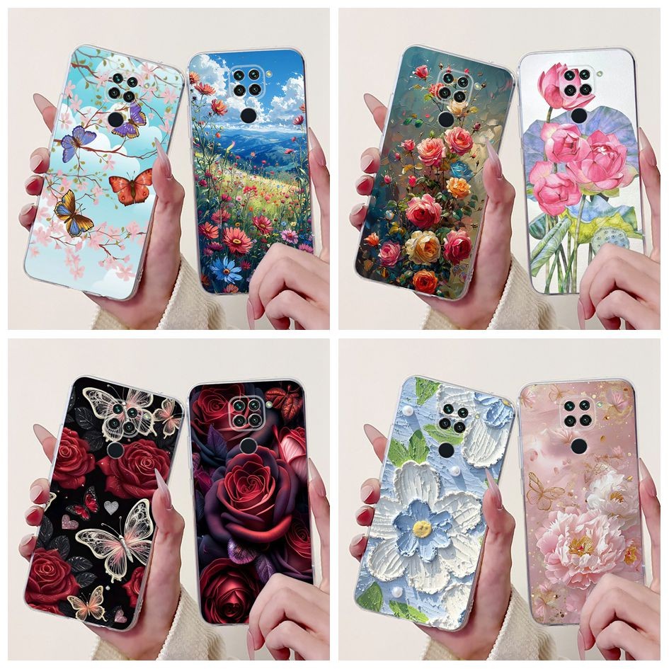 For Xiaomi Redmi Note 9 Casing New Popular Flower Butterfly Soft ...