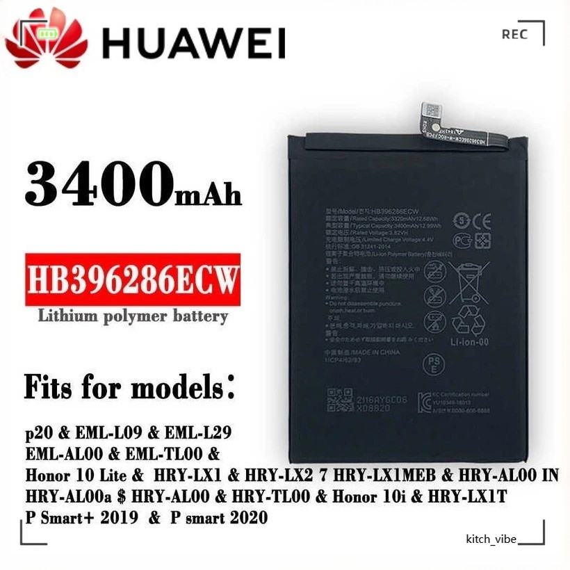 HB396286ECW Mobile Phone Battery for Huawei Honor 10i 20i 10 P20 Lite ...