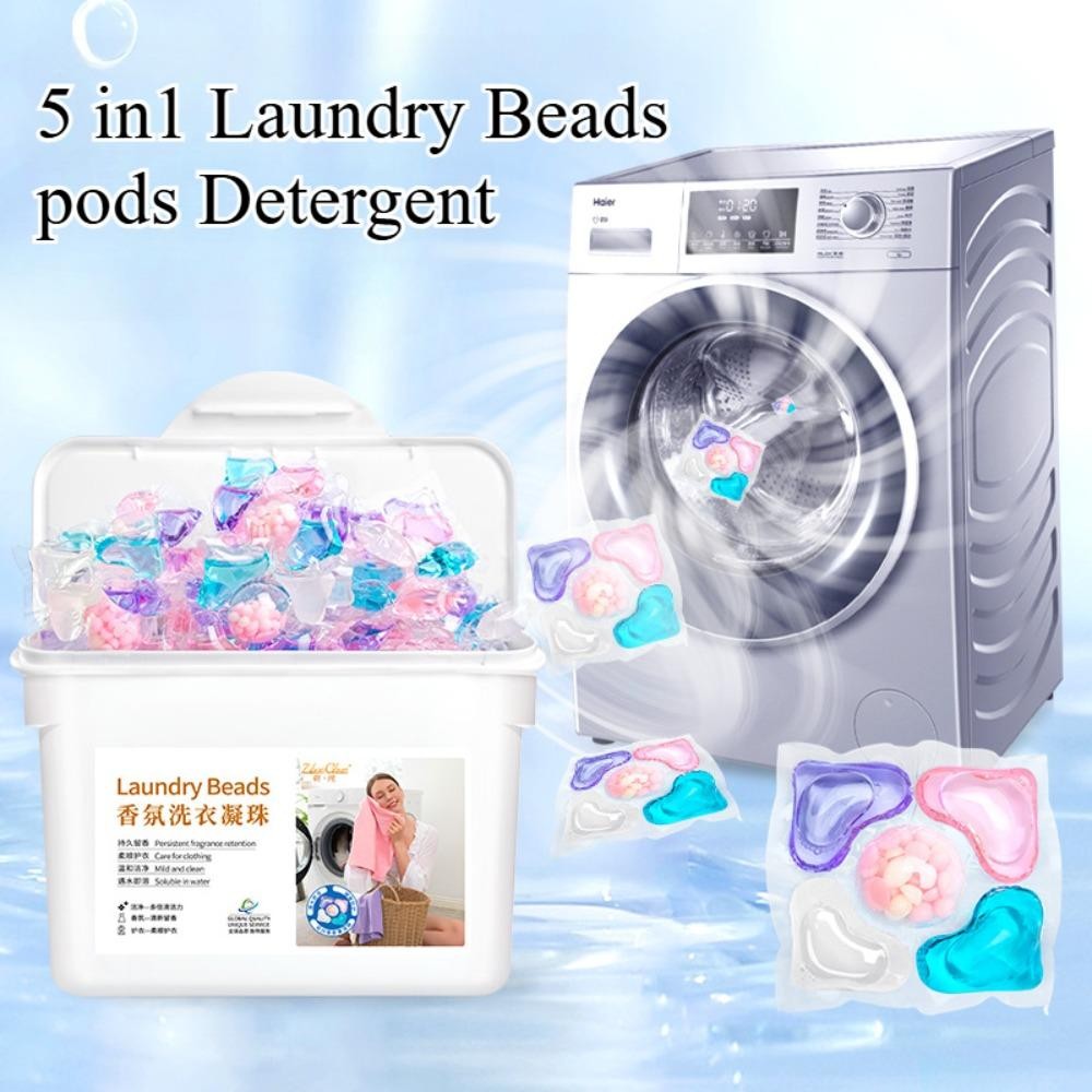 5 in1 Laundry Beads pods Detergent Liquid Capsule Ball Washing Machine ...