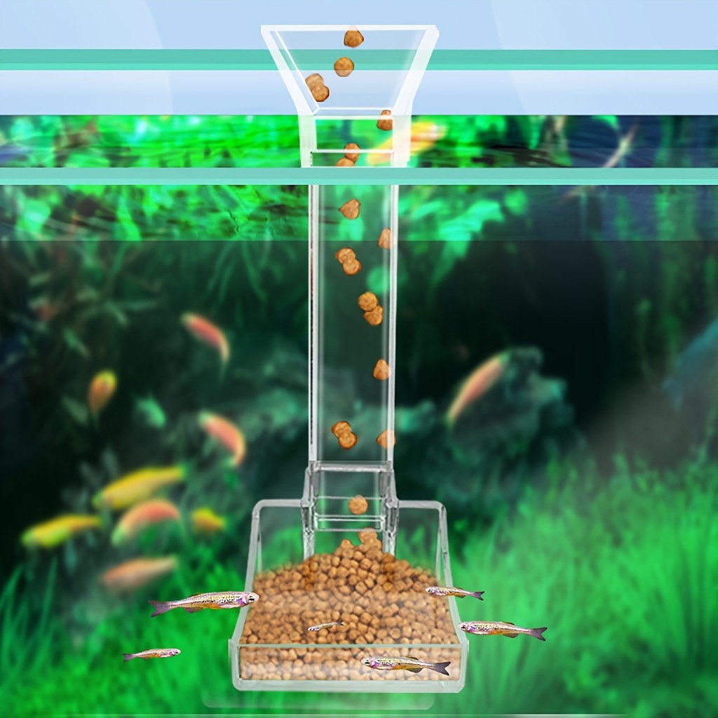 1pc Acrylic Aquarium Feeder Fish Feeding Tube with Storage Container ...