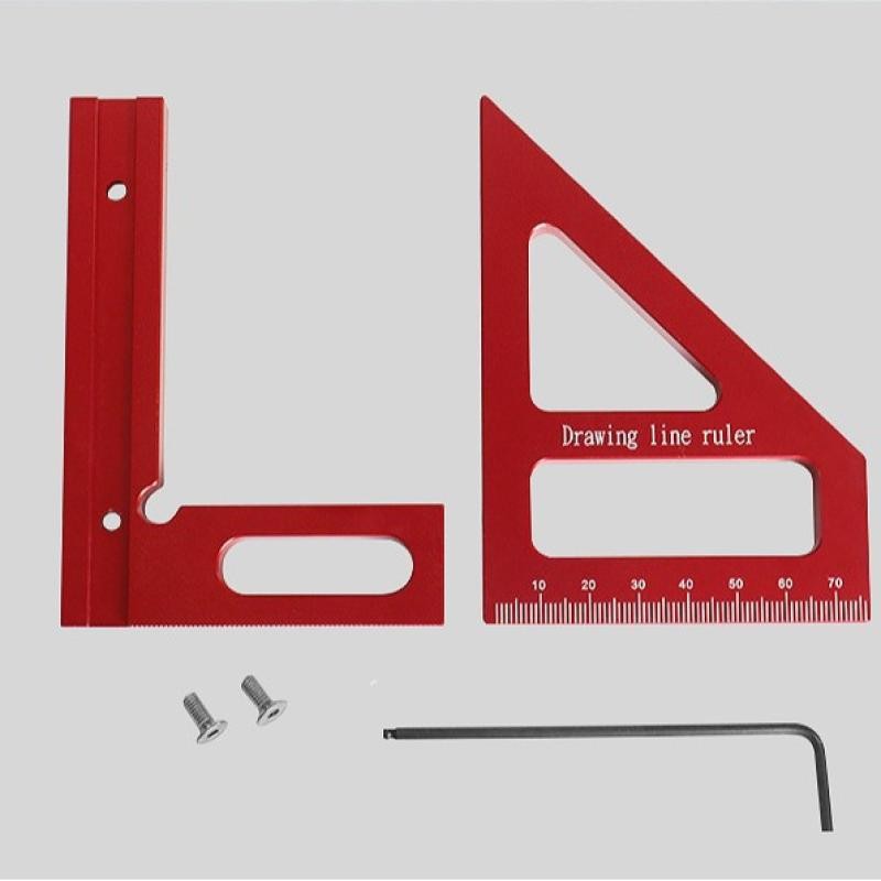 GMARTY 3D Multi Angle Aluminum Red Measuring Ruler 45/90 Degree ...