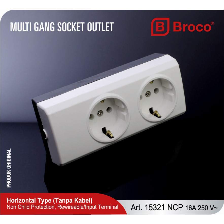 BROCO Socket / BROCO Terminal / BROCO 2-Hole White Socket - 15321 ...