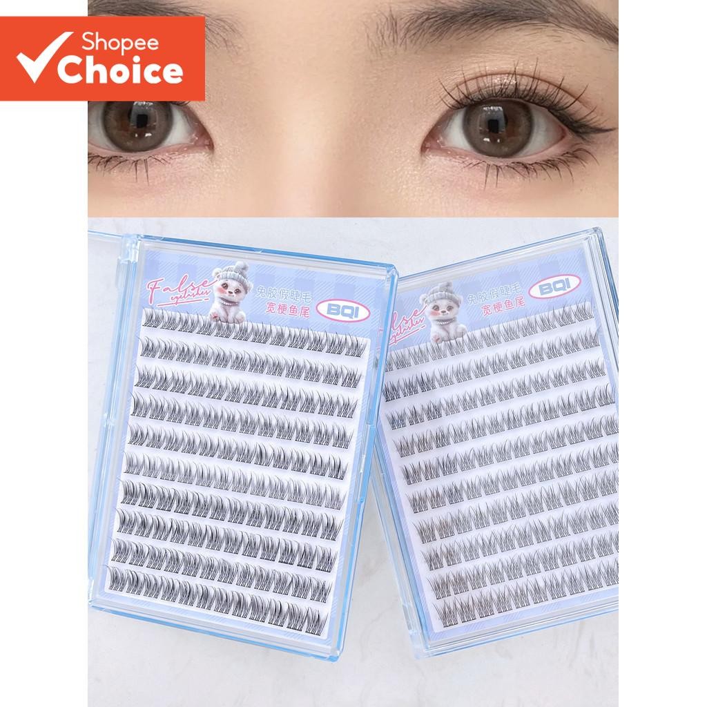 Glue-Free False Eyelashes Large Capacity 10 Rows Single Cluster Wide ...