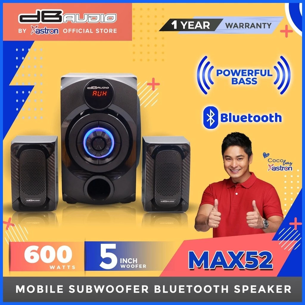MEO Dbaudio Max-52 2.1 Home Theater 600 watts Speaker System with 5 ...