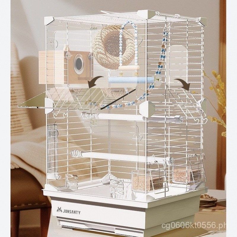 Pearl Tiger Skin Large Birdcage for Home Use, Large Parrot Front ...