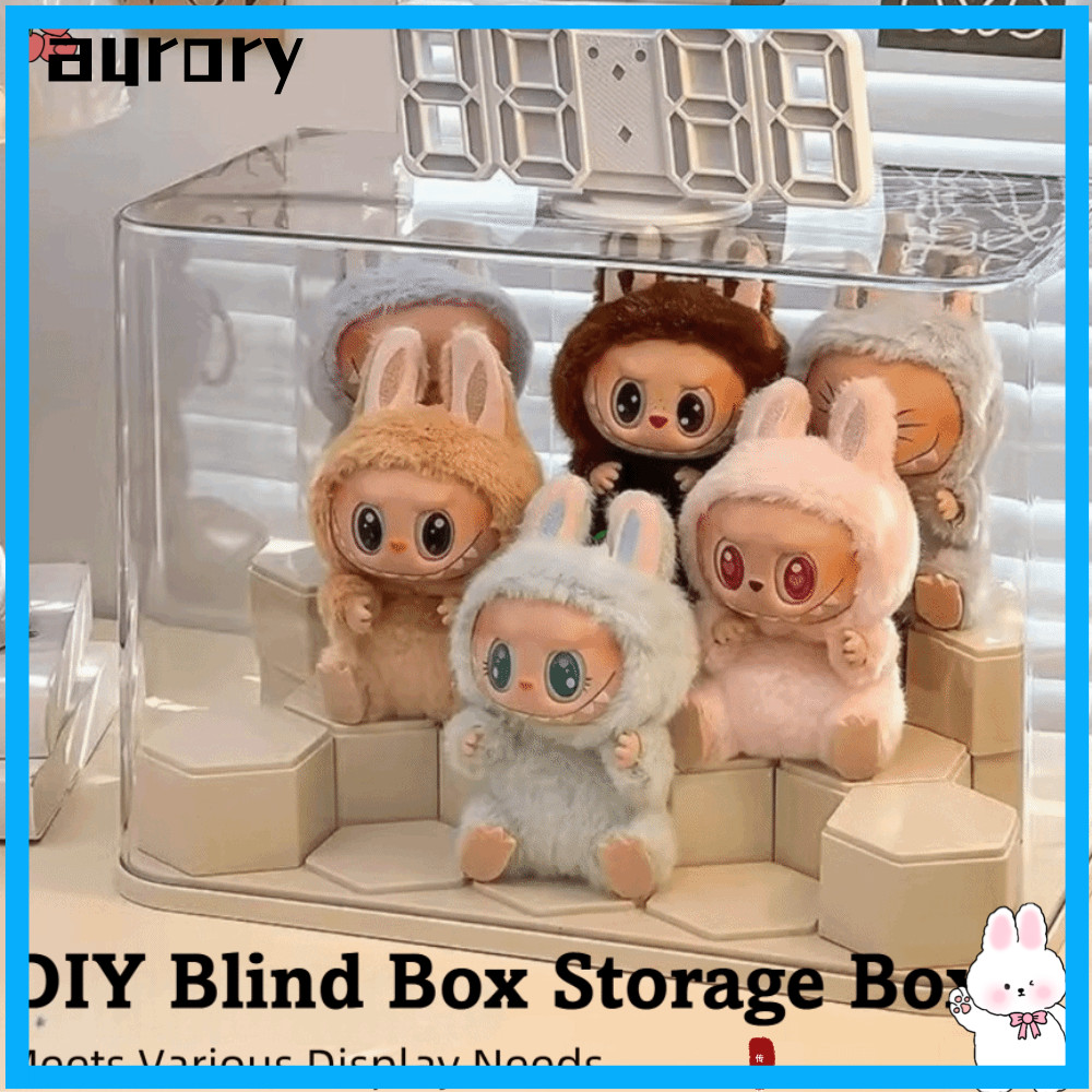 AURORY Labubu Display Box, DIY Building Blocks Large Capacity Doll ...