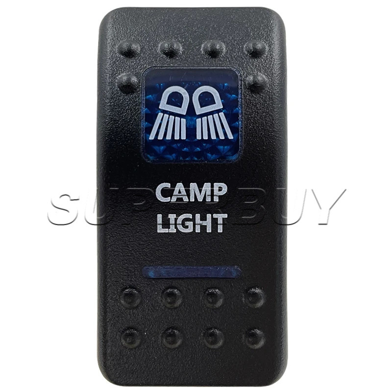 CAMP LIGHT 5Pin 12V 20A Blue LED Waterproof Car Switch Bar ARB Push ...