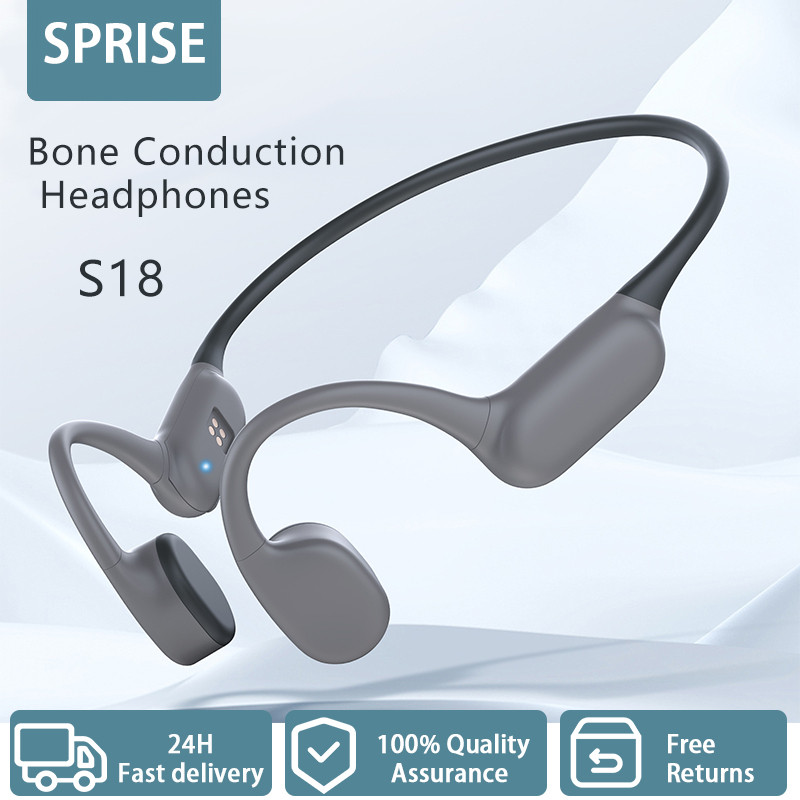 SPRISE S18 Headphone Wireless Bluetooth Silicone Earphone Bone ...