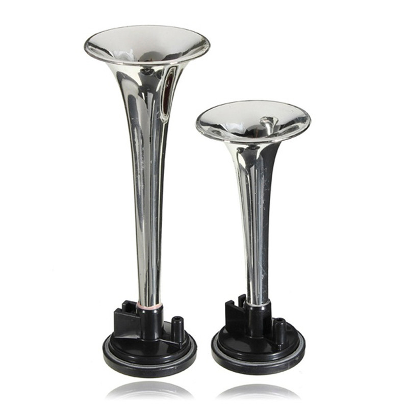 # New Life # 2PCS Black Air Horn Dual Trumpet Air Pump Air Horn Pipe ...