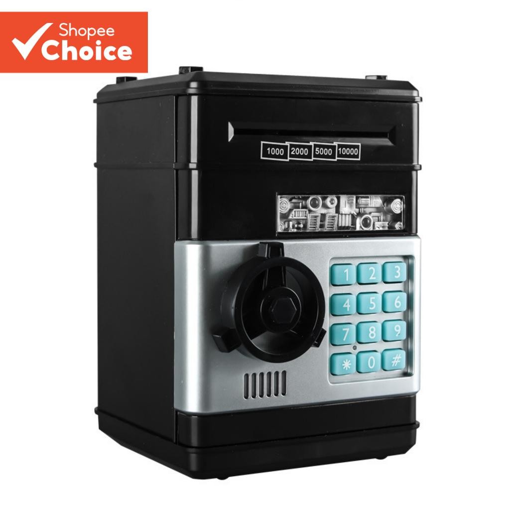 Black/Green Children's Mini Piggy Bank Safe - Cartoon Password Money ...