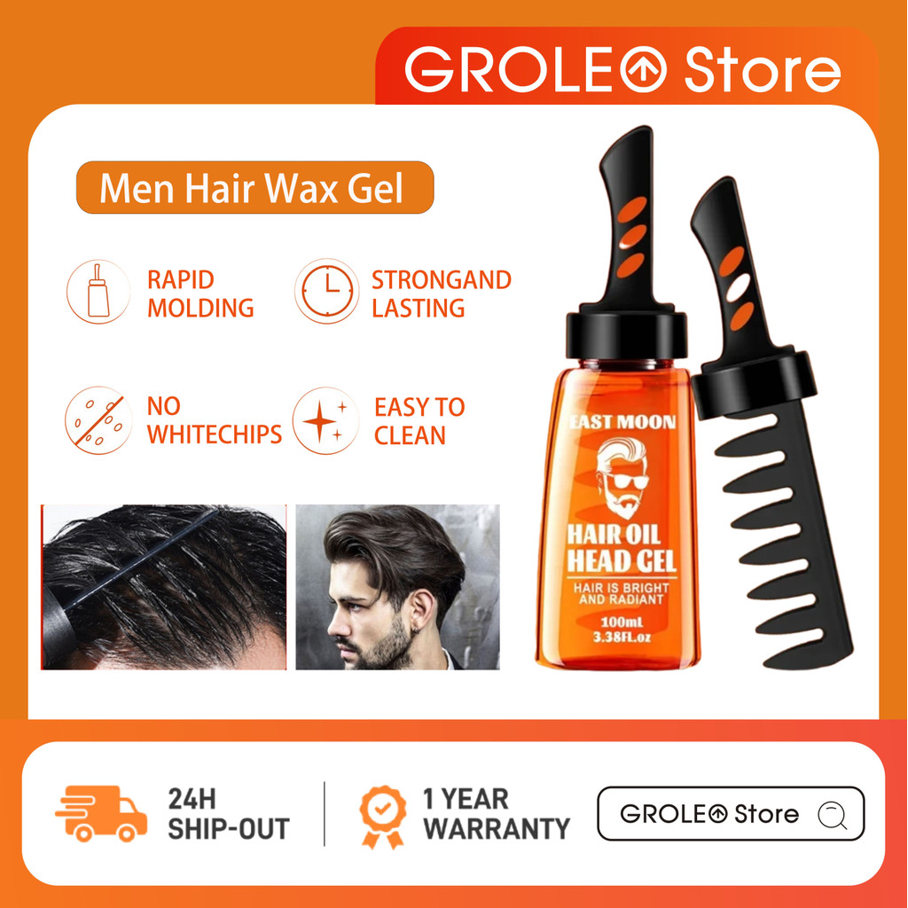 GROLEO Professional 2-in-1 Men Hair Wax Gel With Comb Easy hair styling ...