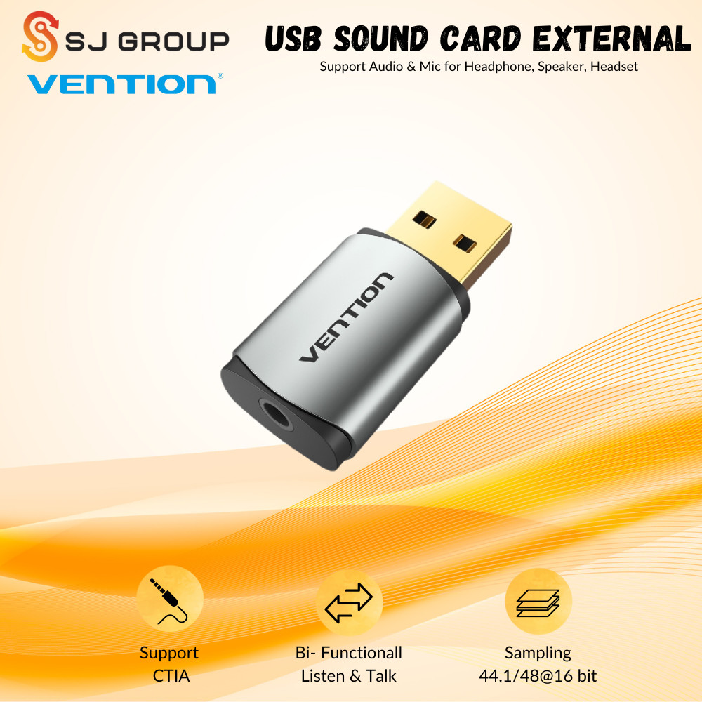 Vention Sound Card External USB to Jack 3.5mm Support Audio Mic for ...