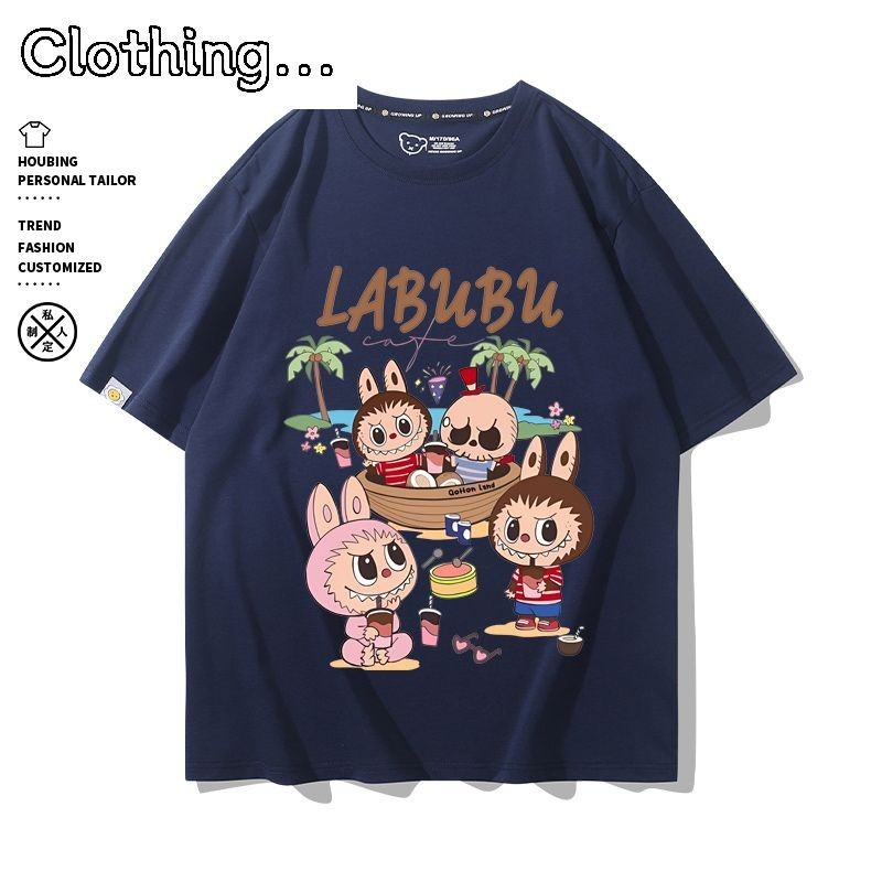 Labubu labubu Cartoon Merchandise Short-Sleeved Men Women Couples ...