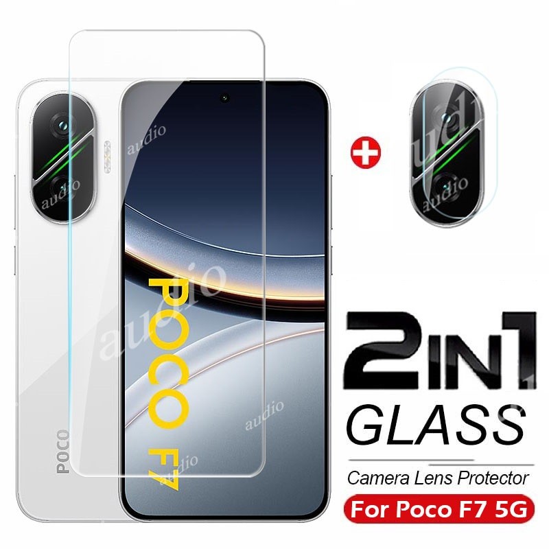 POCO F7 5G 2In1 Tempered Glass Full Screen Protector Film with Camera ...