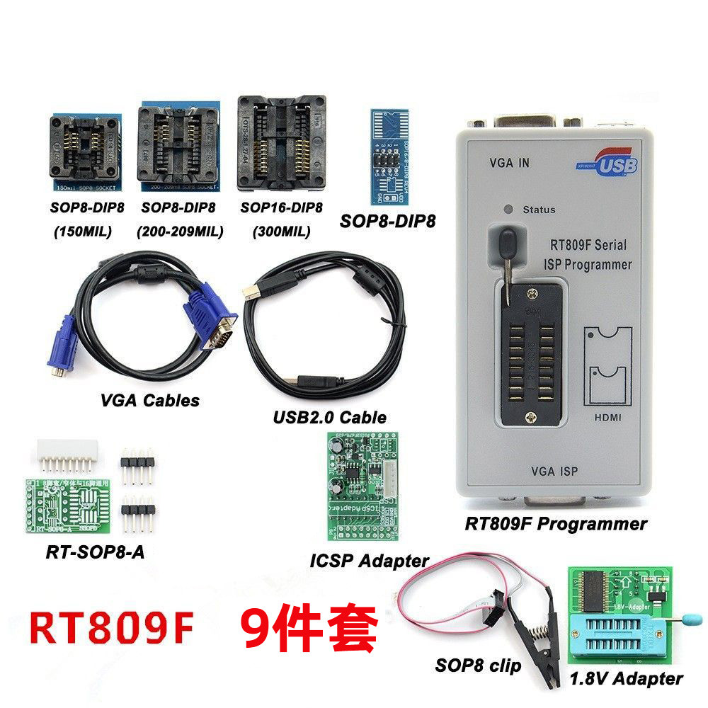 Original RT809F ISP Programmer/ RT809 Lcd Usb Programmer Repair Tools 24-25-93 Serise IC with ...