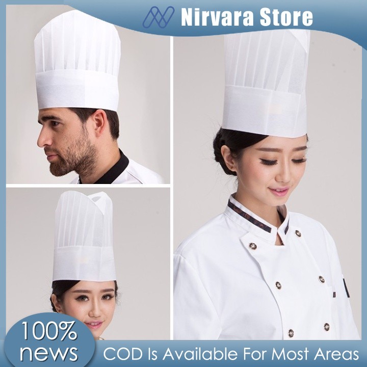 10pcs Non-woven Chef Hat Disposable Chef Hat Dust Cap For Man Women ...