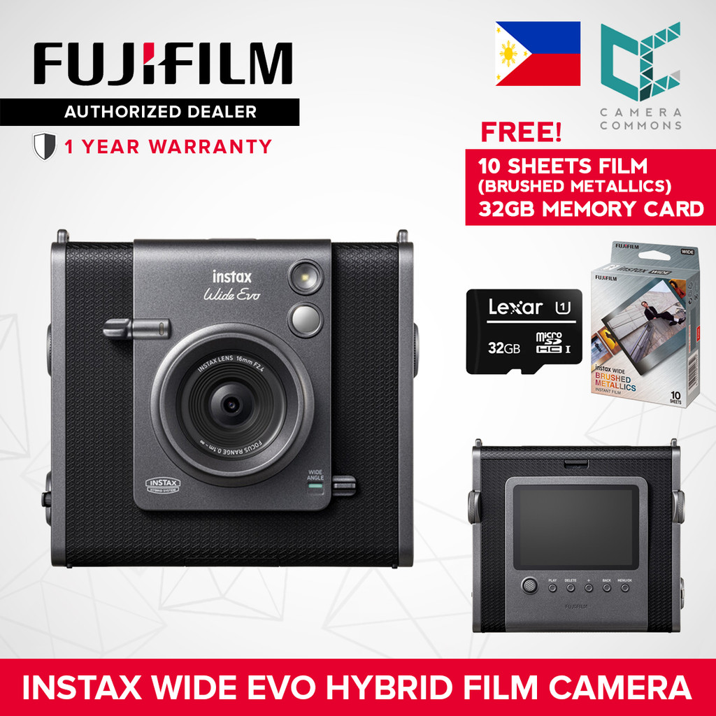 FUJIFILM Instax Wide Evo Hybrid Digital and Instant Film Camera 16MP ...