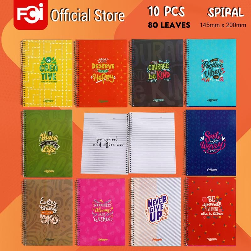 FCI Calligraphy New Design Spiral Notebook With 80Leaves 10 pcs Spiral ...