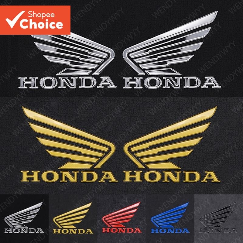 Left & Right Honda Wings 3M Plastic 3D Soft Rubber Logos Emblem Sticker ...