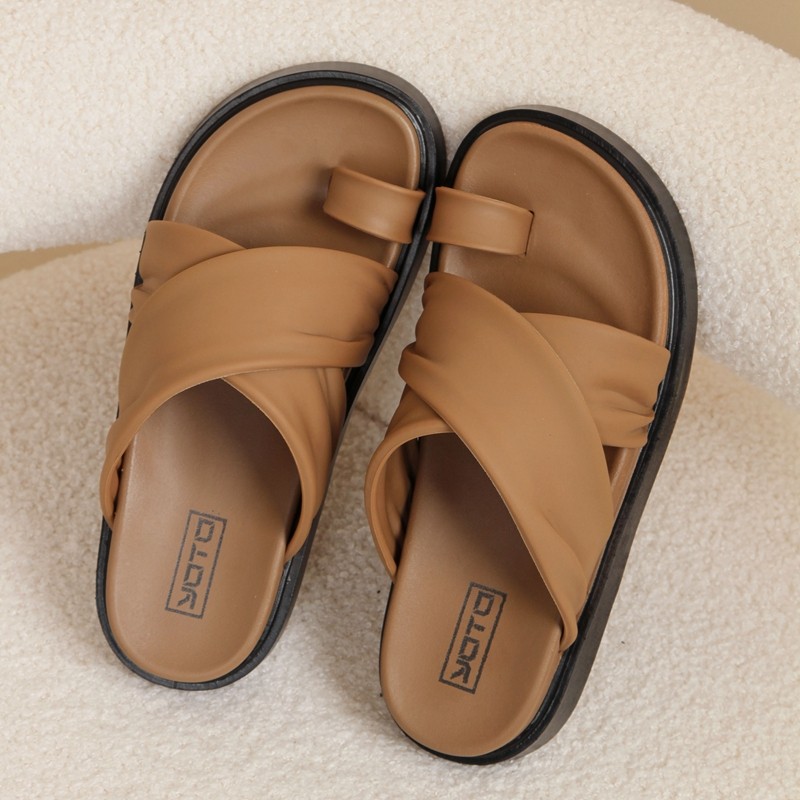 LALA Korean Style One Finger Sandals For Women Casual Cross-Strap Slip ...