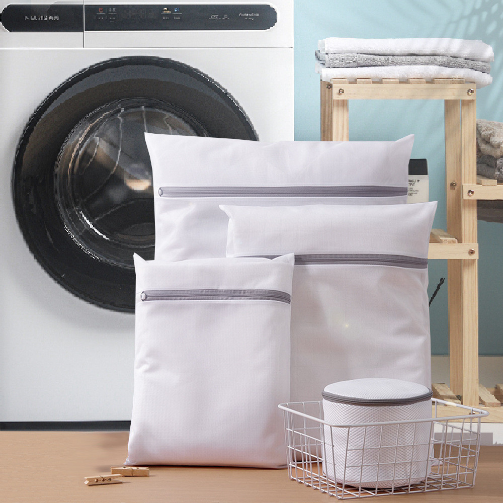 Laundry Bag Reusable Mesh Wash Bag with Non Rust Zipper Clothes ...